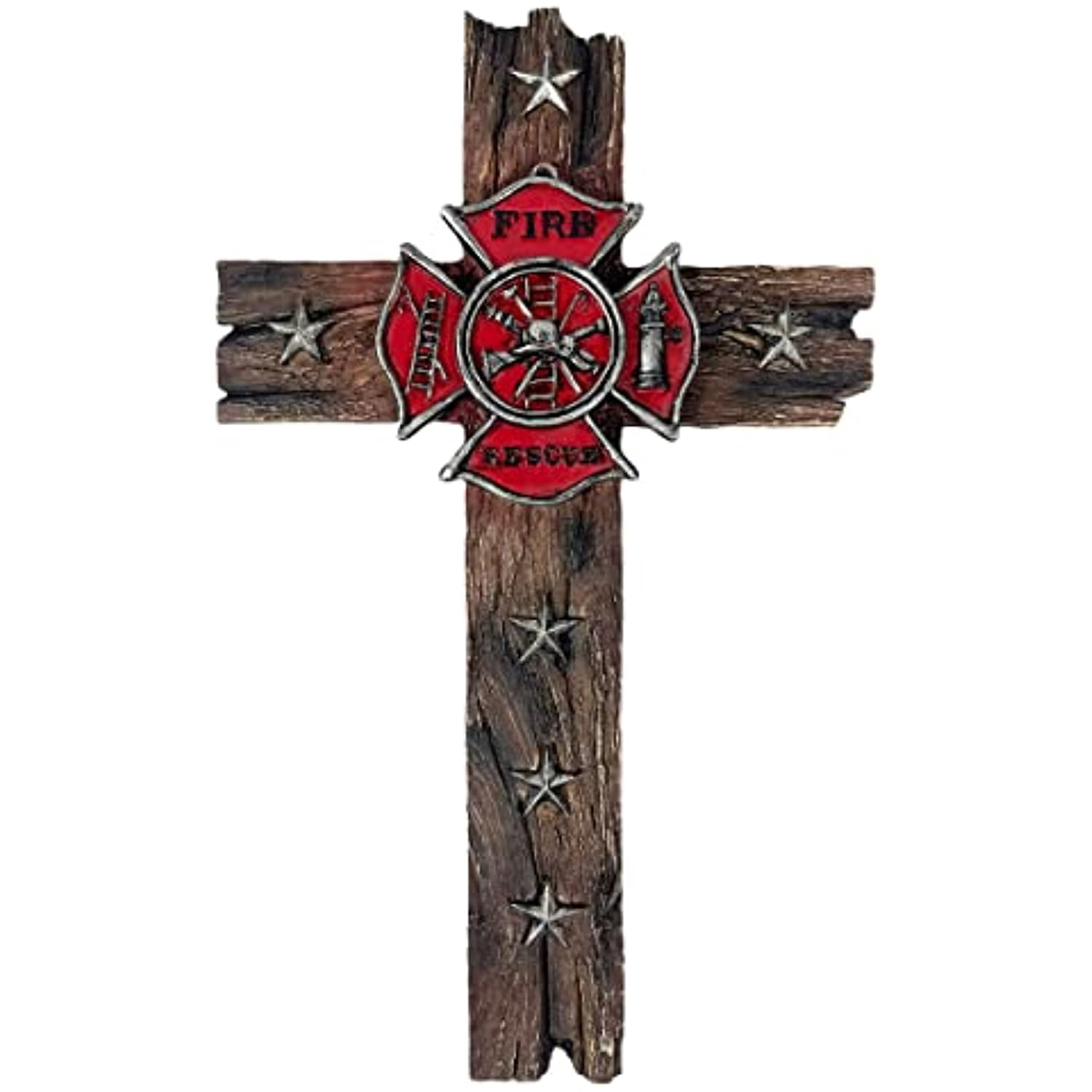 Urbalabs Western 12 Inch Wall Cross Fireman Fire Fighter Ladder Hydrant ...