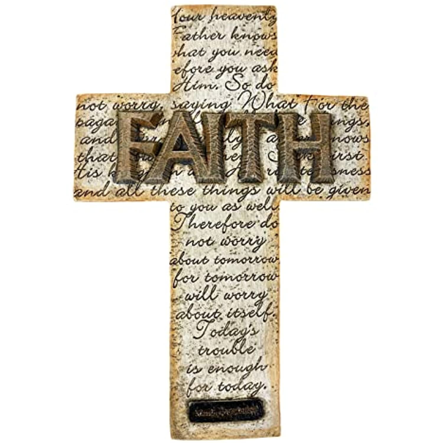 Urbalabs Western 9.5 Inch Wall Cross Scripture Faith Cross Rustic ...