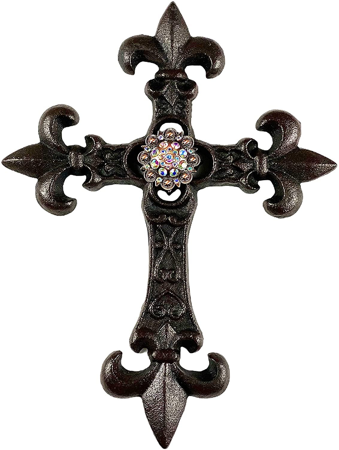 Urbalabs Western Cast Iron Wall Hanging Rustic Rainbow Bling Concho ...