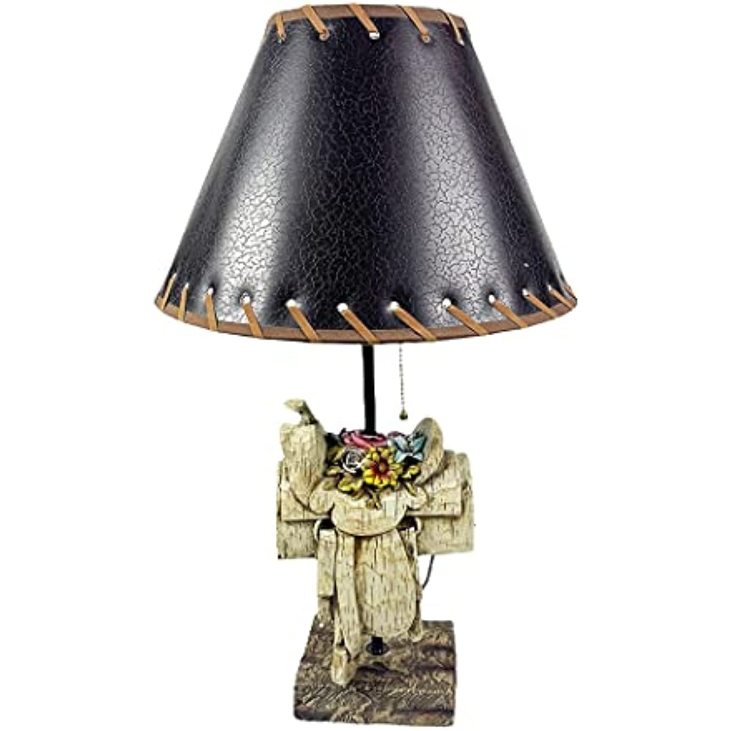 Urbalabs Western Cowboy Floral White Saddle Roper End Table Standing ...
