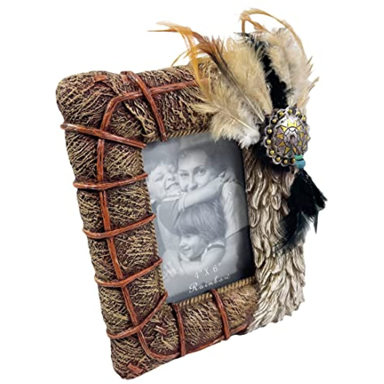 Urbalabs Western Feathers Silver Gold Concho Teal Country Cowboy Decor ...