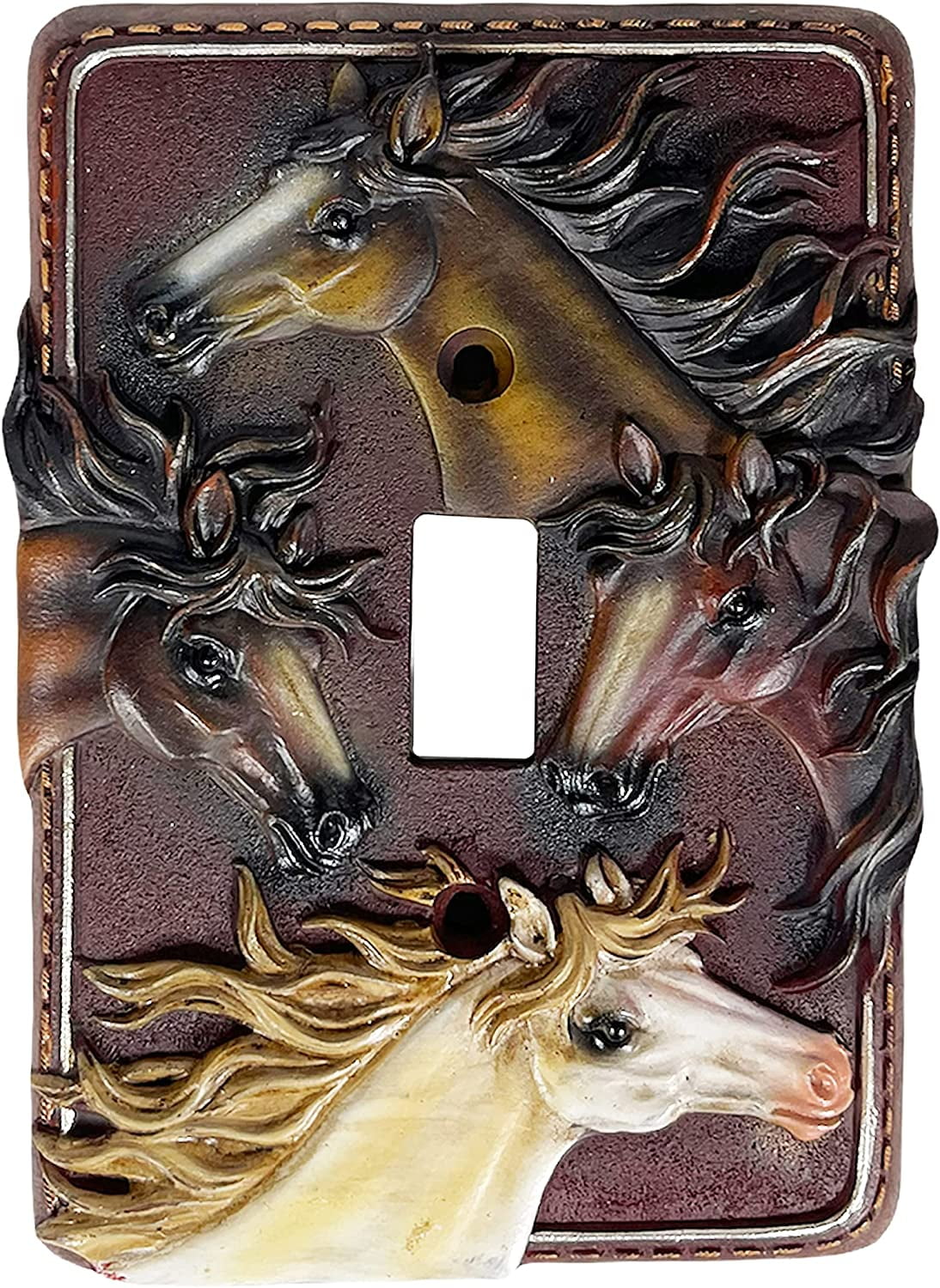 Urbalabs Western Four Horses Horse Decorative Light Switch Outlet Wall ...