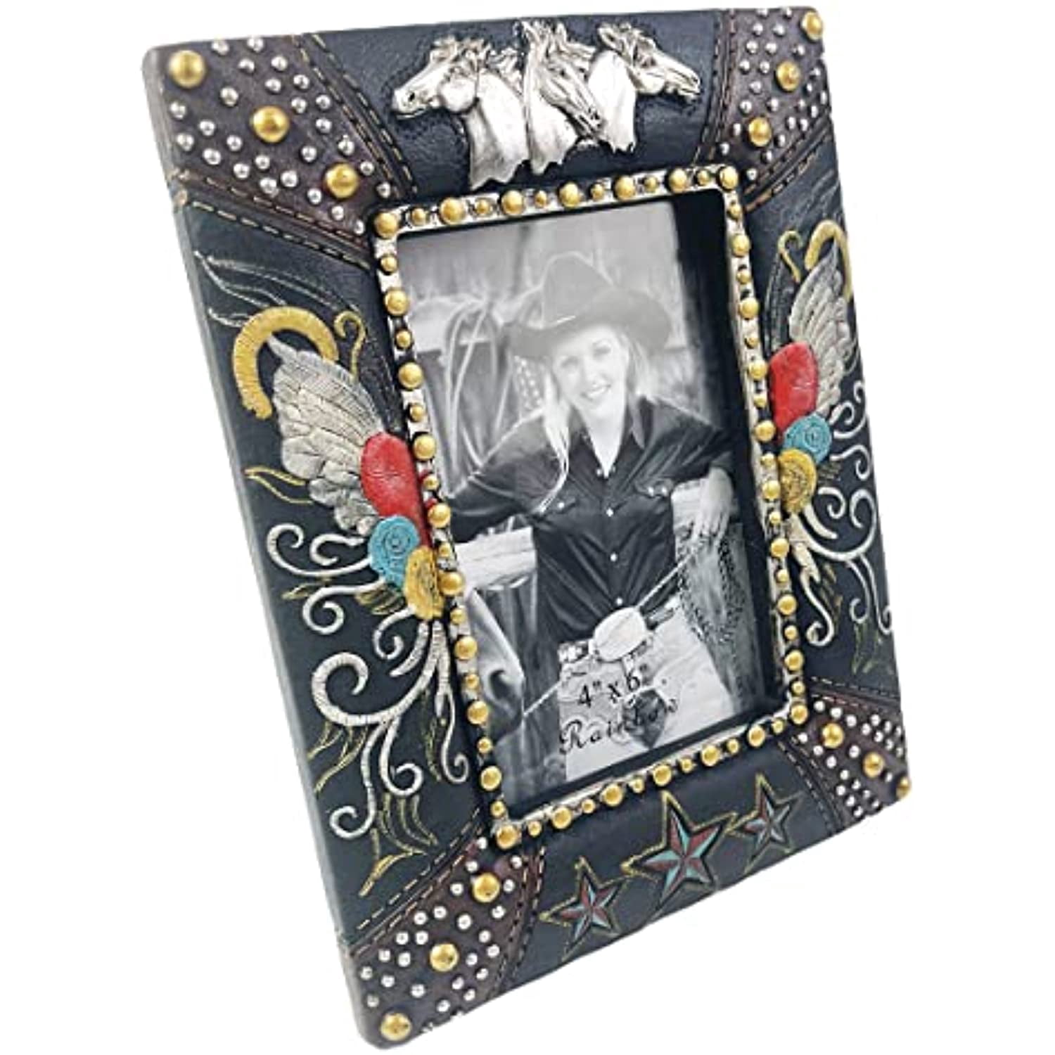Urbalabs Western Silver Horse Bling Rose Angel Wings Gold Teal Country ...