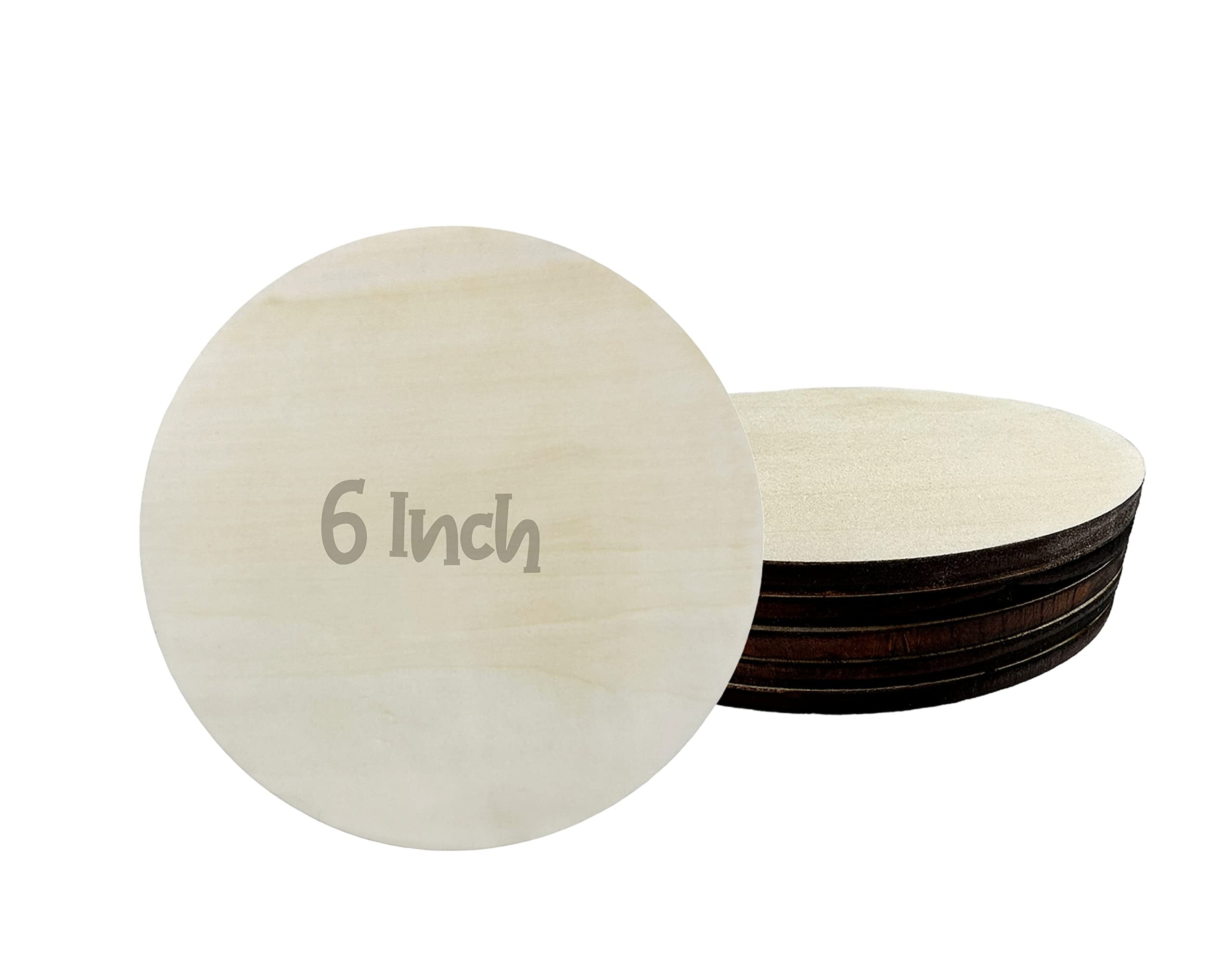 Urbalabs Wood Circles 6 Inch 1/4 Inch Thick Birch Plywood Discs Ply ...