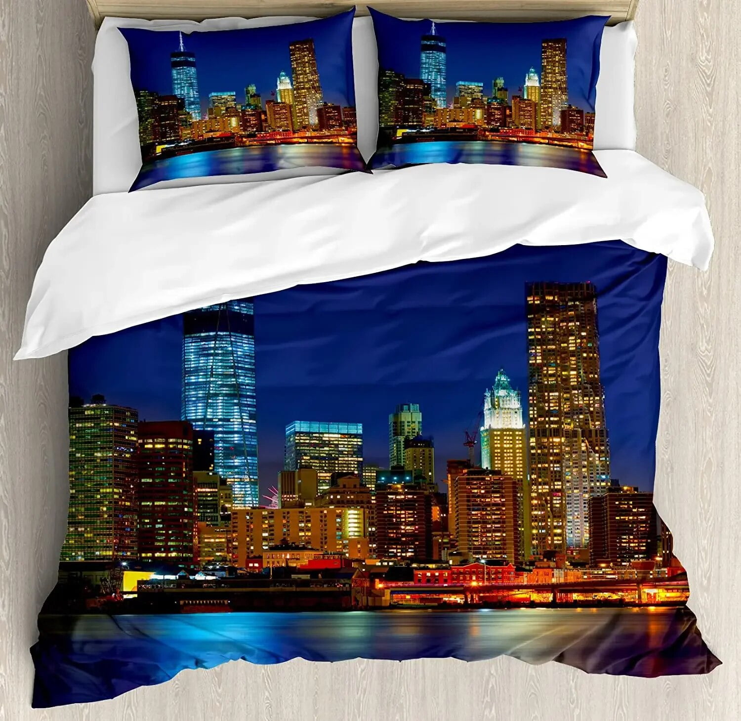 Urban 3pcs Bedding Set Manhattan Sunset Skyline New York City Duvet ...