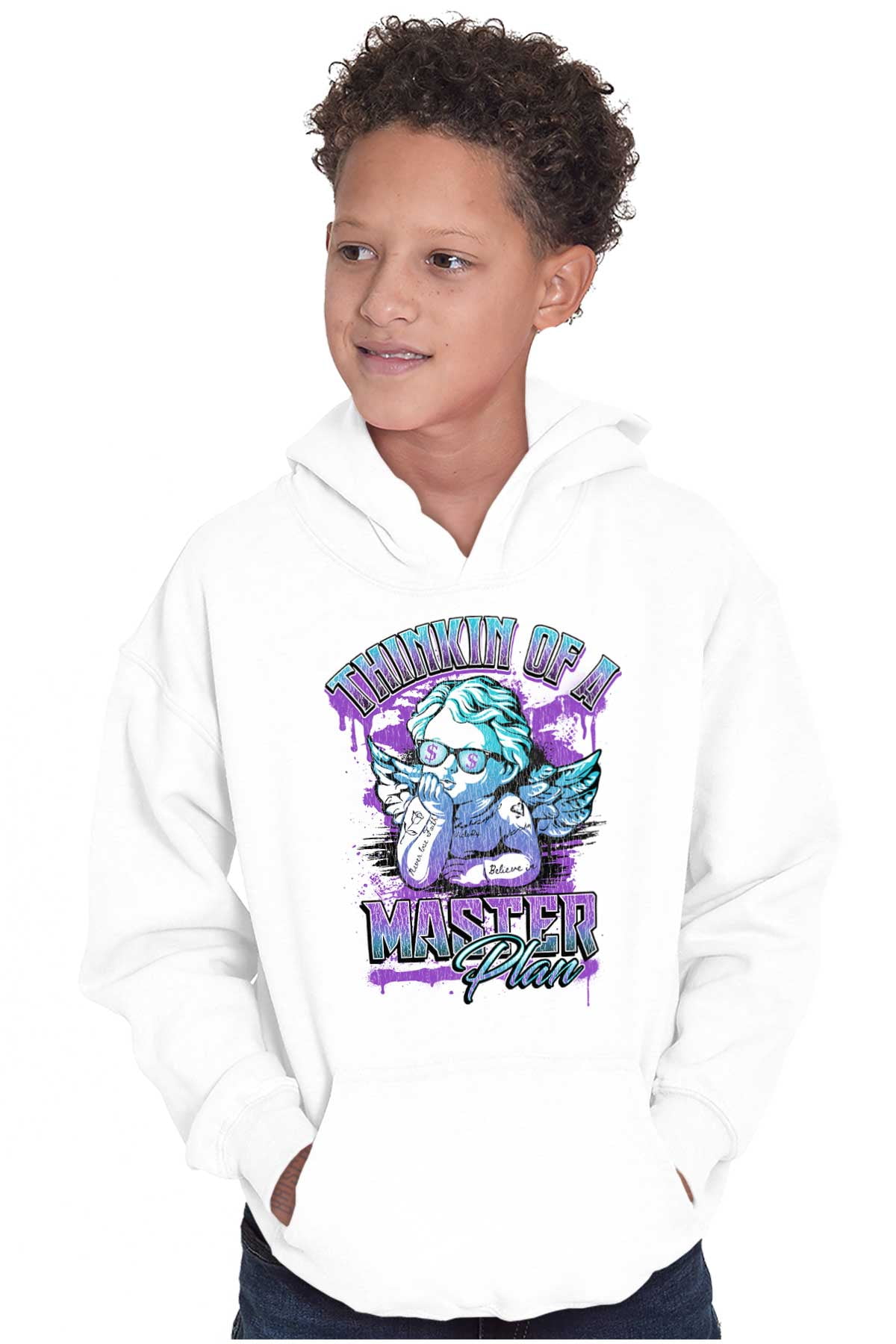 Urban Angel Thinkin Of A Master Plan Youth Hoodie Boy Girl Teen Brisco ...