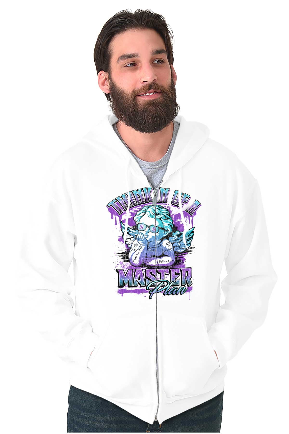 Urban Angel Thinkin Of A Master Plan Zip Up Hoodie Men's Women's Brisco ...