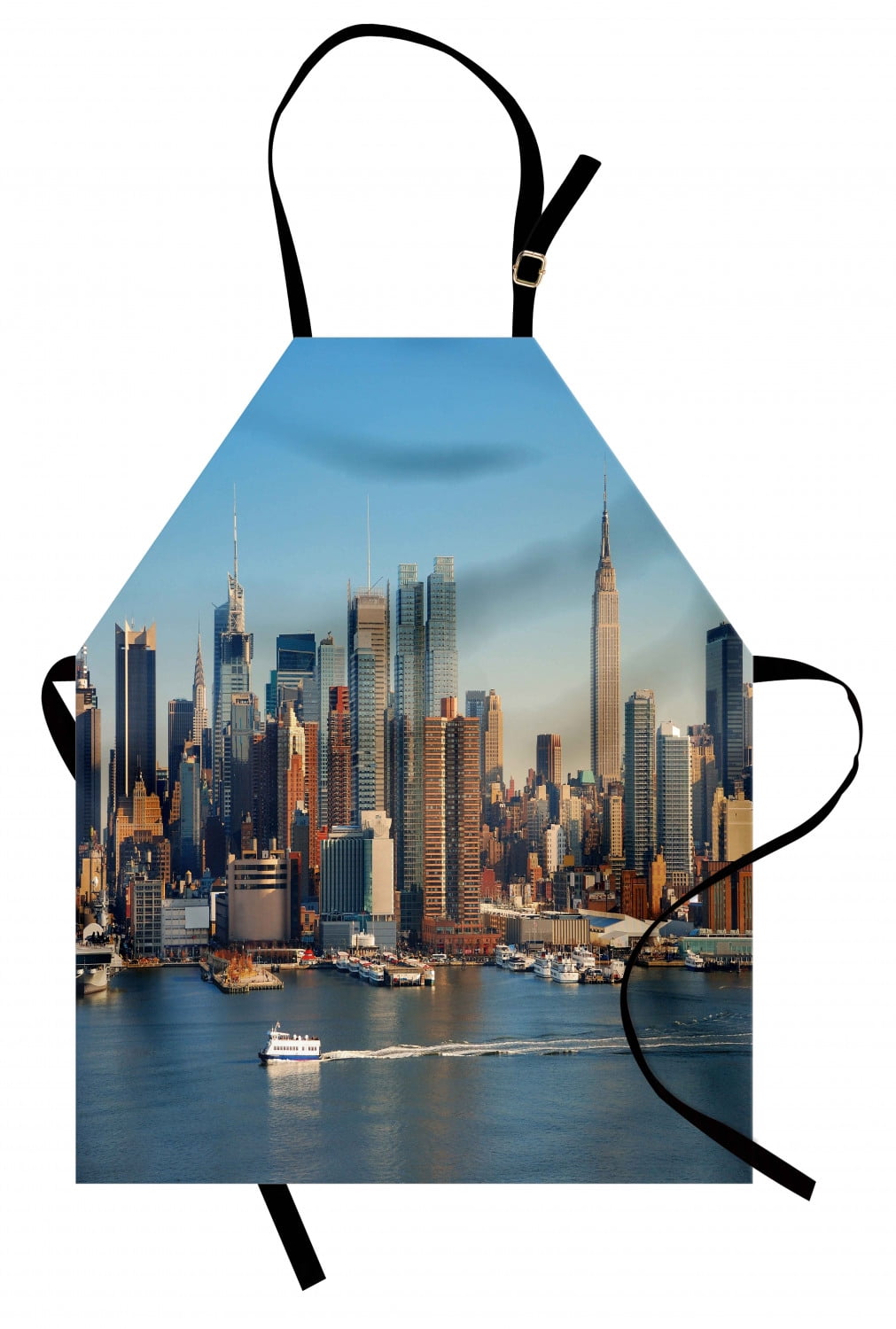 Urban Apron New York City Skyline over Hudson River Empire State ...
