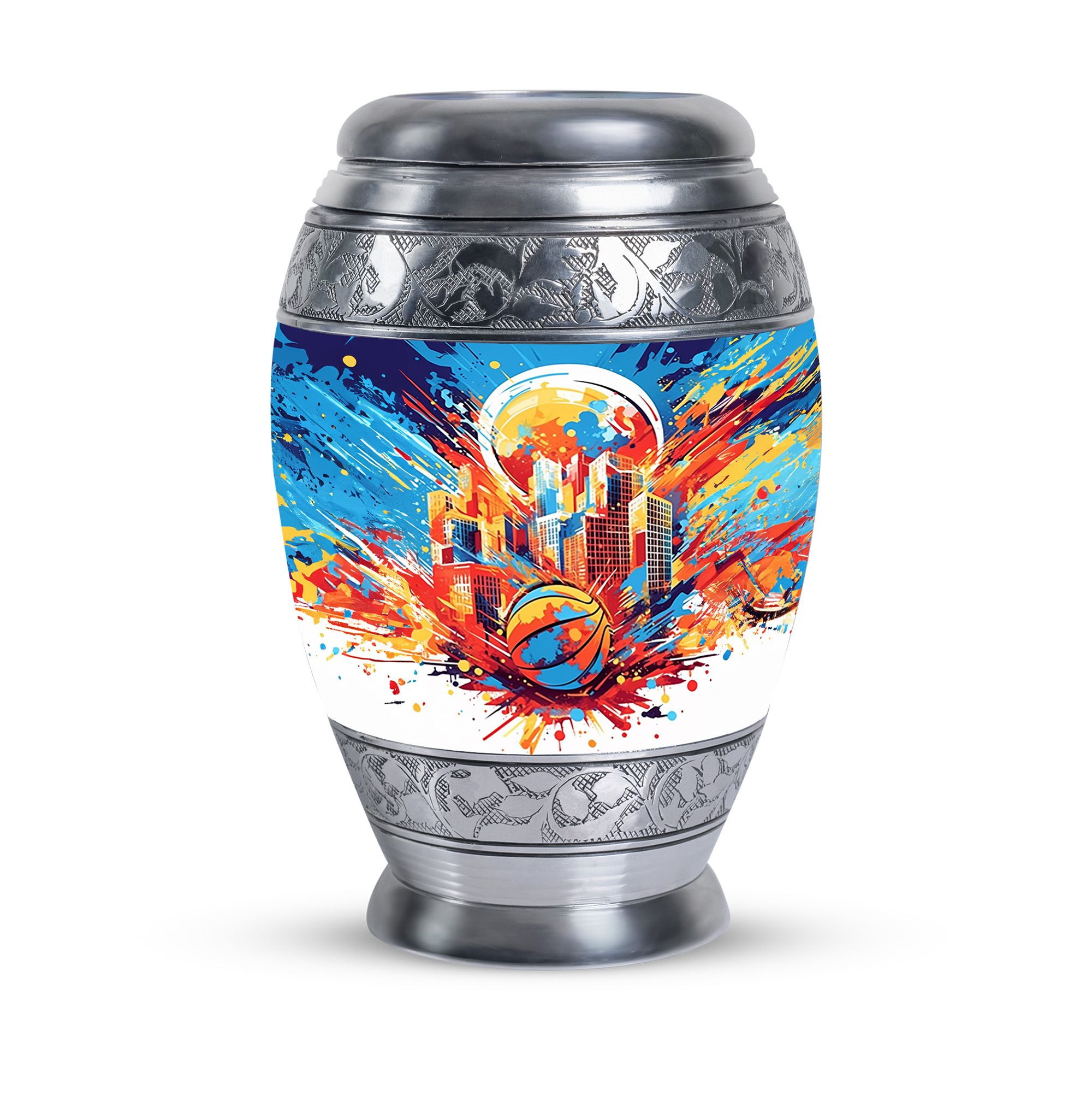 Urban Basketball Explosion Art - Crematory Urns Adult - Urns For Adult ...