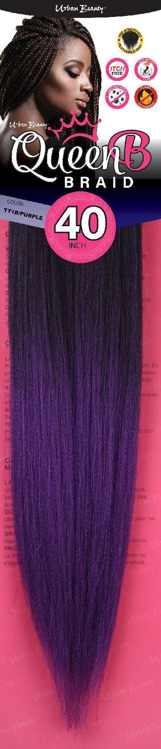 Urban Beauty Queen B Braid Synthetic 40 Inch Color TT1B/PURPLE ...