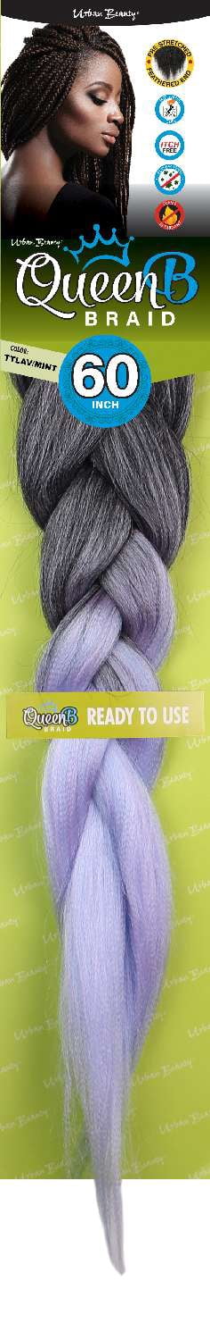 Urban Beauty Queen B Braid Synthetic 60 Inch Color TTLAV/MINT - Walmart.com