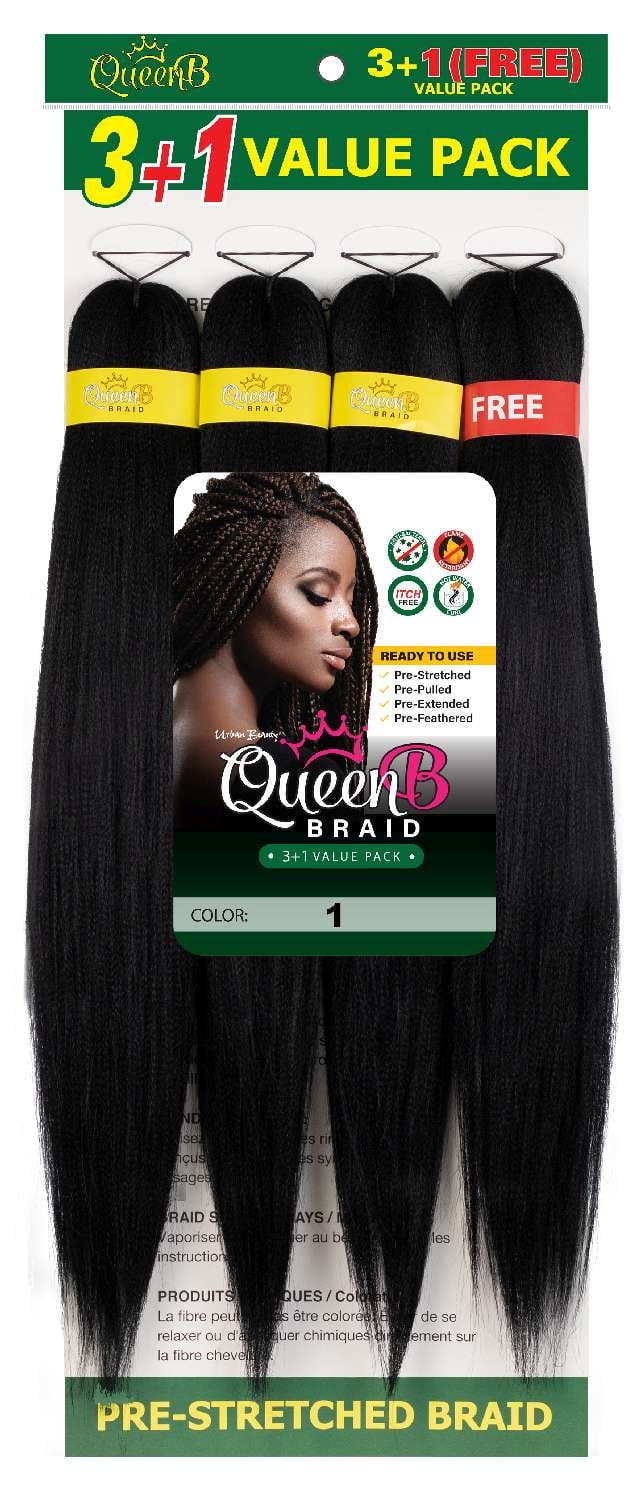 Urban Beauty Queen B Braiding Hair 3+1 Value Pack 40" - Walmart.com