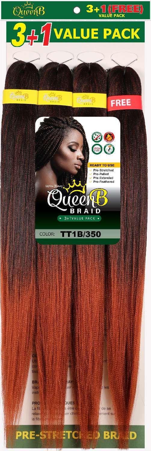 Urban Beauty Queen B Braiding Hair 50" 3+1 Multipack - Walmart.com