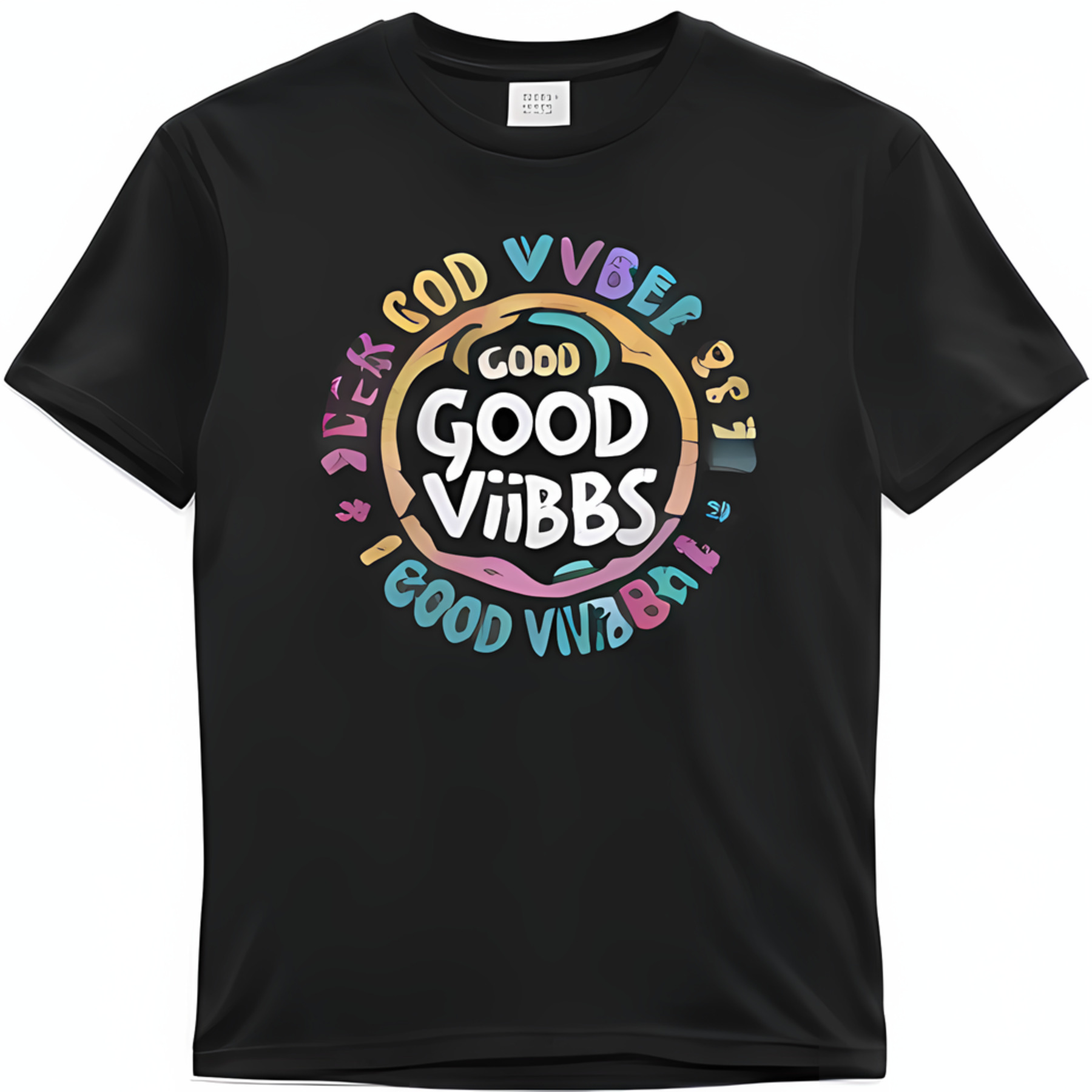 Urban Black T-Shirt with Graffiti Style 'LTIME' Text Silver Accents ...