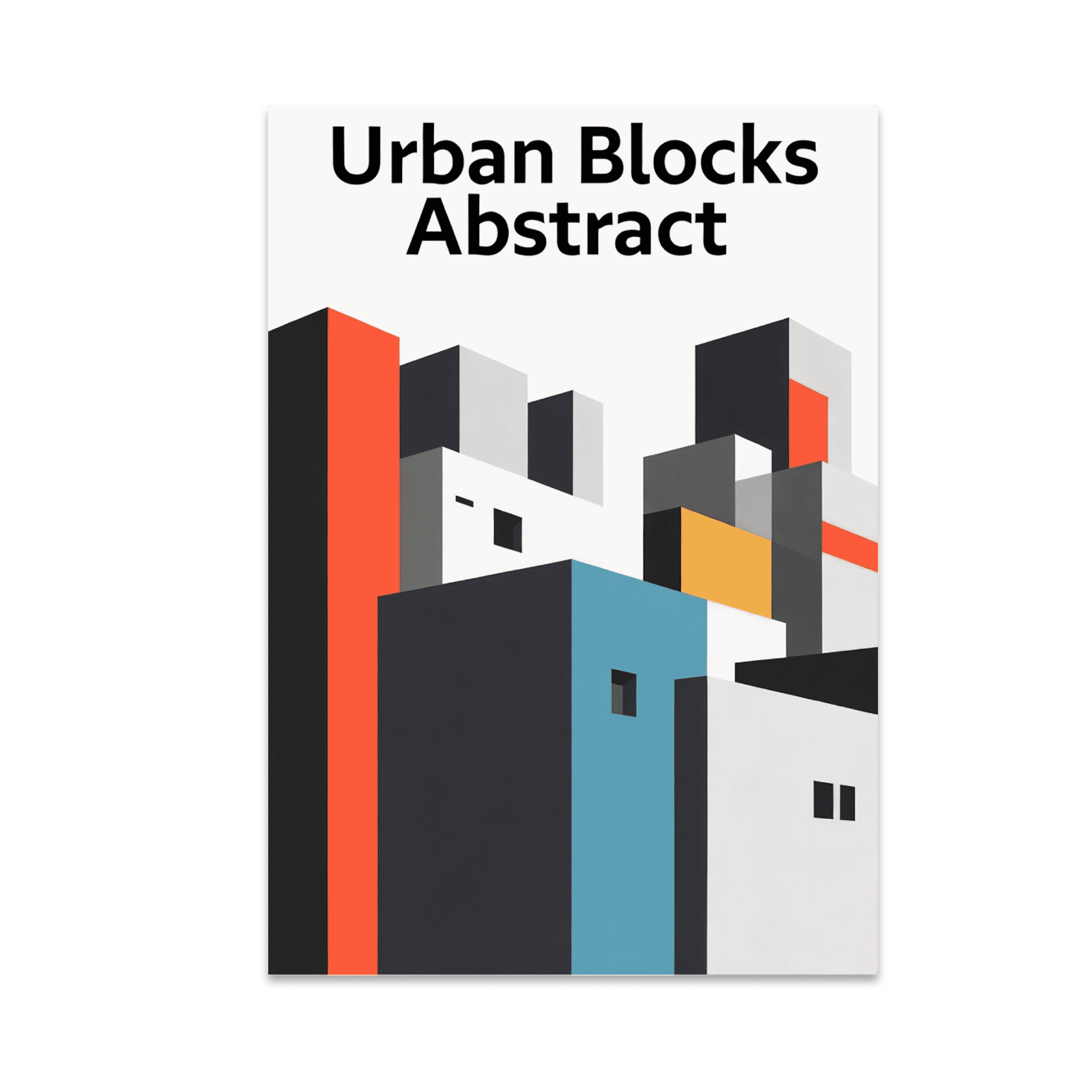 Urban Blocks Abstract Cityscape Art - Modern Art Enthusiast - 13x19 ...