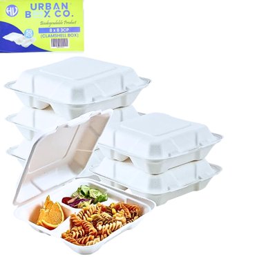 Stock Your Home 5x5 In Disposable Plastic Clamshell Takeout Trays (25 ...