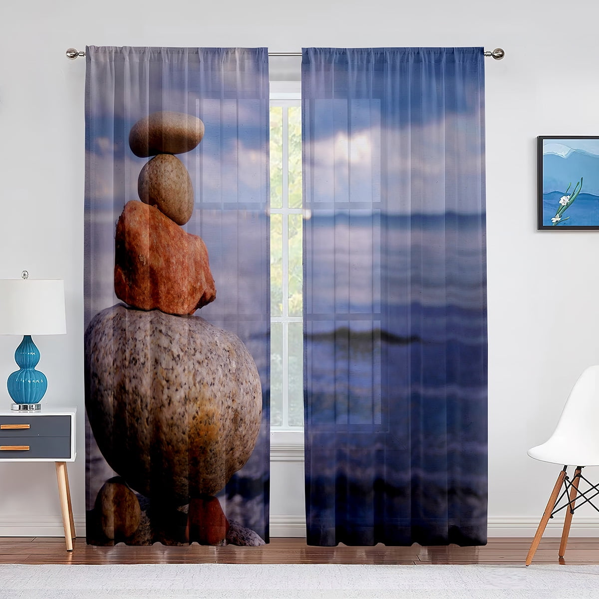 Urban Brick Slate St Wall Tulle Curtains for Living Room Bedroom ration Modern Chiffon Sheer ...