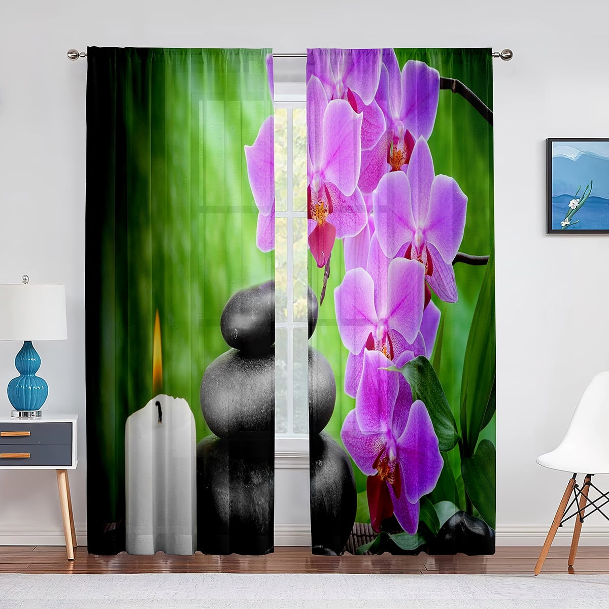Urban Brick Slate St Wall Tulle Curtains for Living Room Bedroom ration ...
