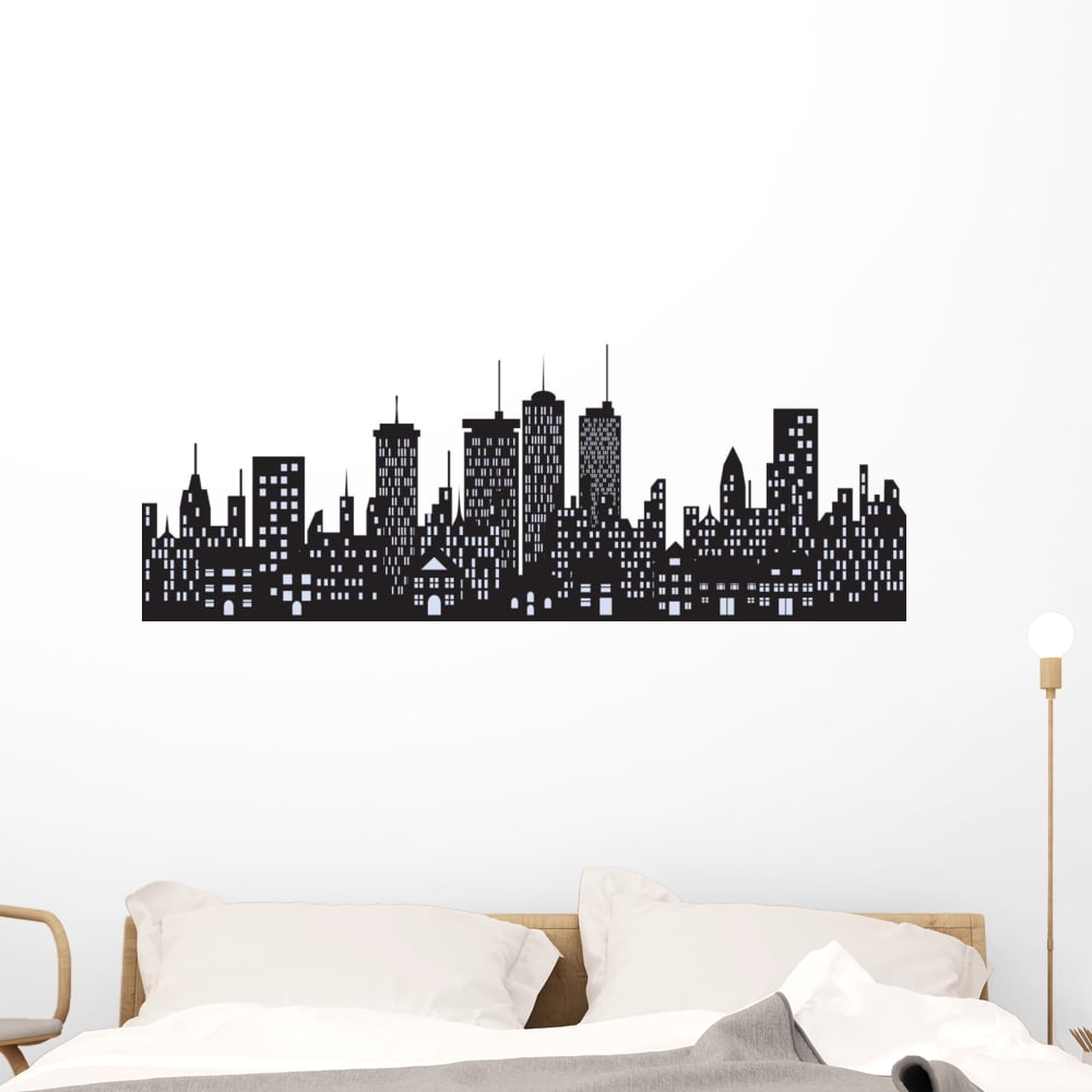 Urban Buildings City Wall Decal by Wallmonkeys Peel and Stick Graphic ...