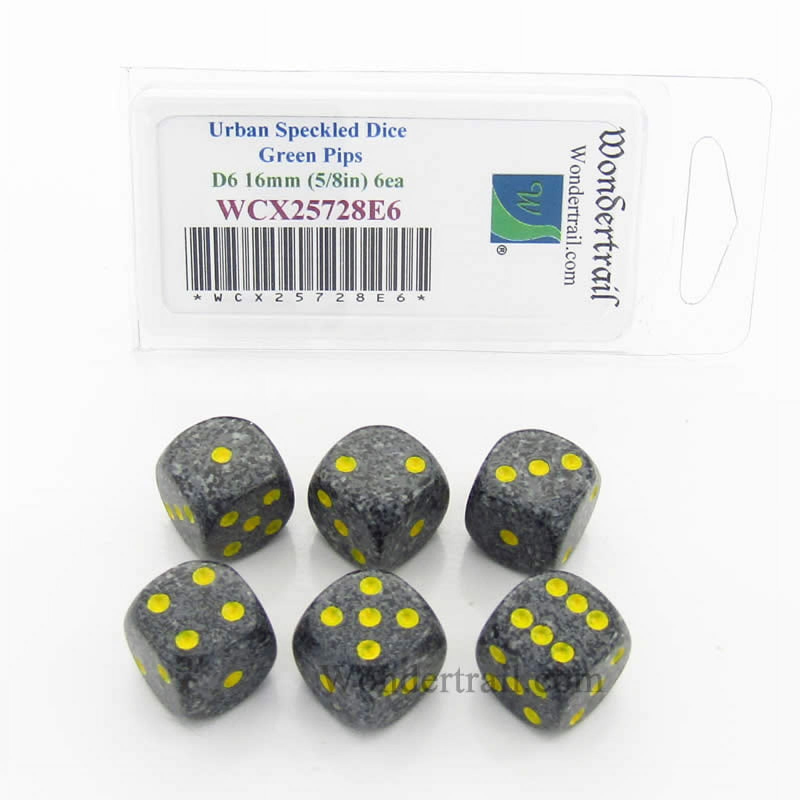Urban Camo Speckled Dice with Yellow Pips D6 16mm (5/8in) Pack of 6 ...