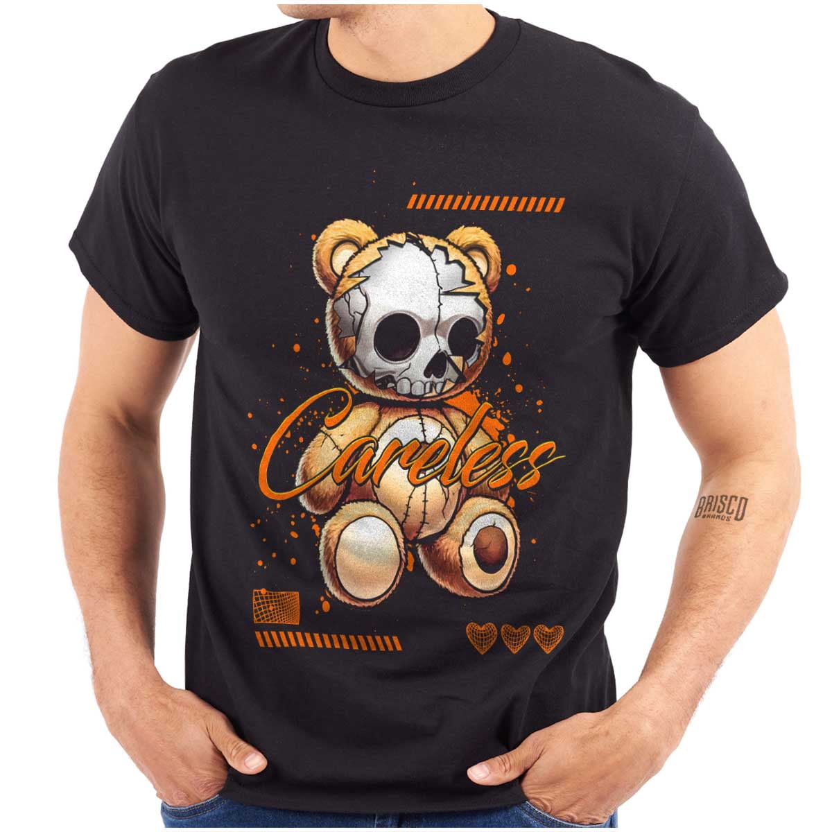 Urban Careless Teddy Bear Skull Men's Graphic T Shirt Tees Brisco ...