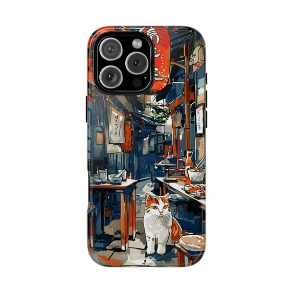 Urban Cat at Sushi Bar Cute Japanese Night Street Design Phone Case ...