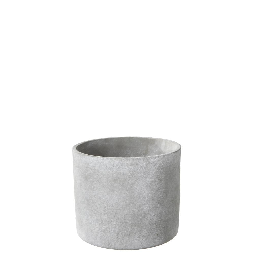 Urban Cement Round Pot with Bottom Base SM Smooth Finish Gray - Walmart.com