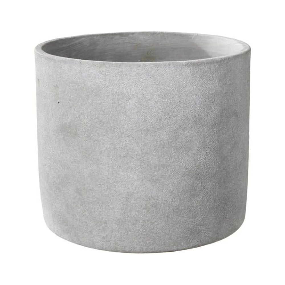 Urban Cement Round Pot with Bottom Base Smooth Finish Gray, Medium ...