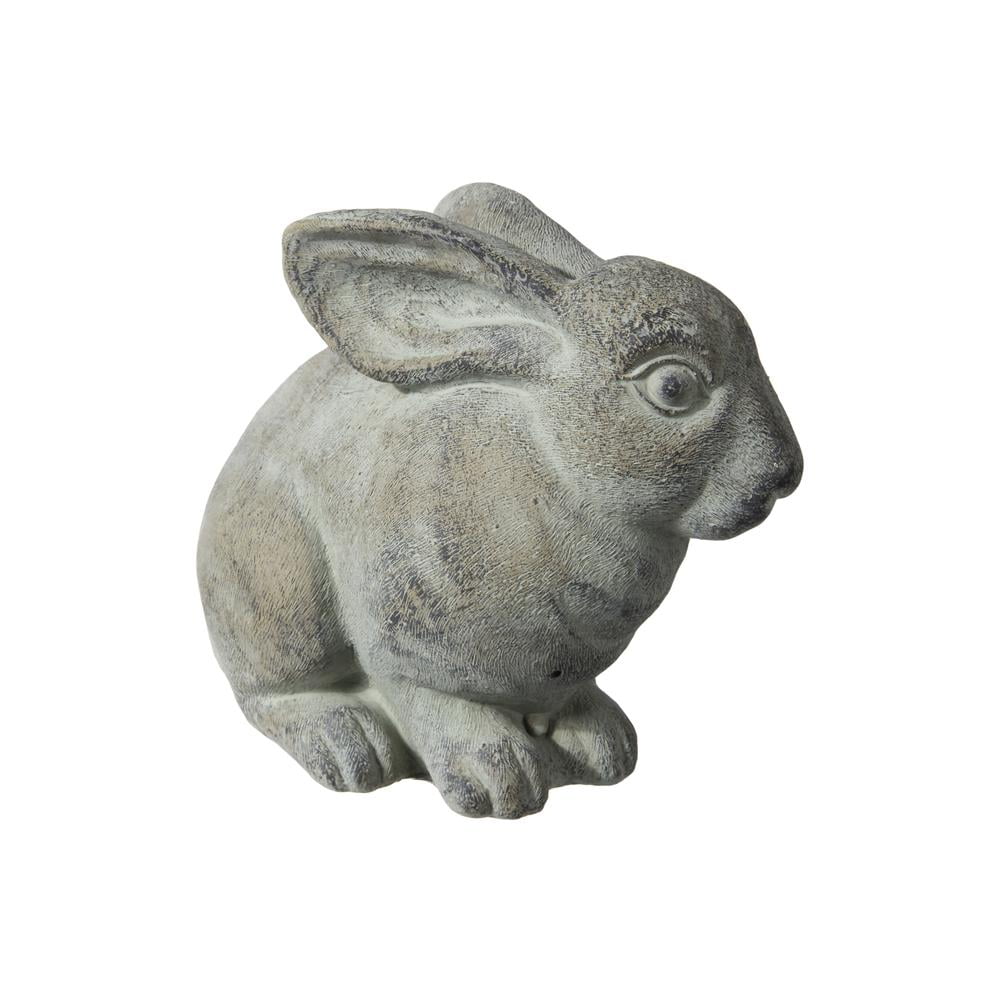 Urban Cement Sitting Rabbit Figurine with Combed Design Body Antique ...