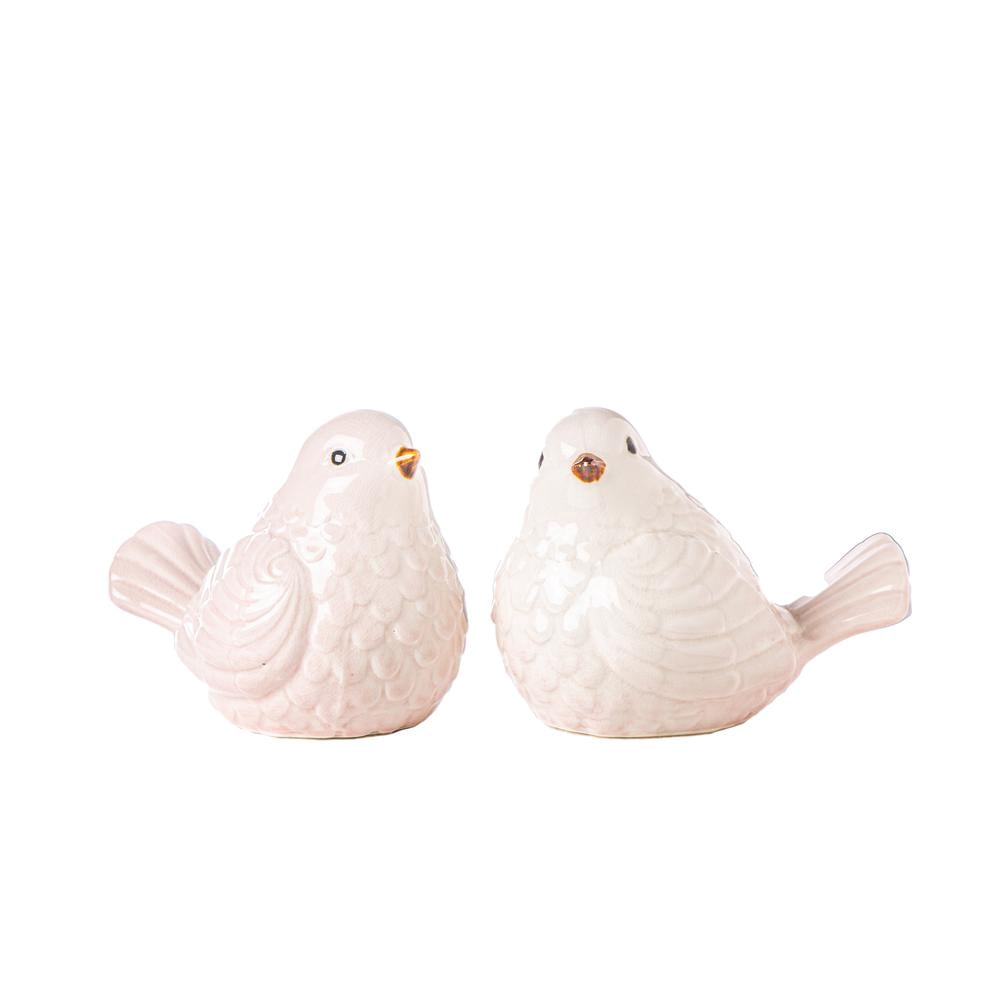 Urban Ceramic Sitting Bird Figurine Assortment of Two Gloss Finish ...