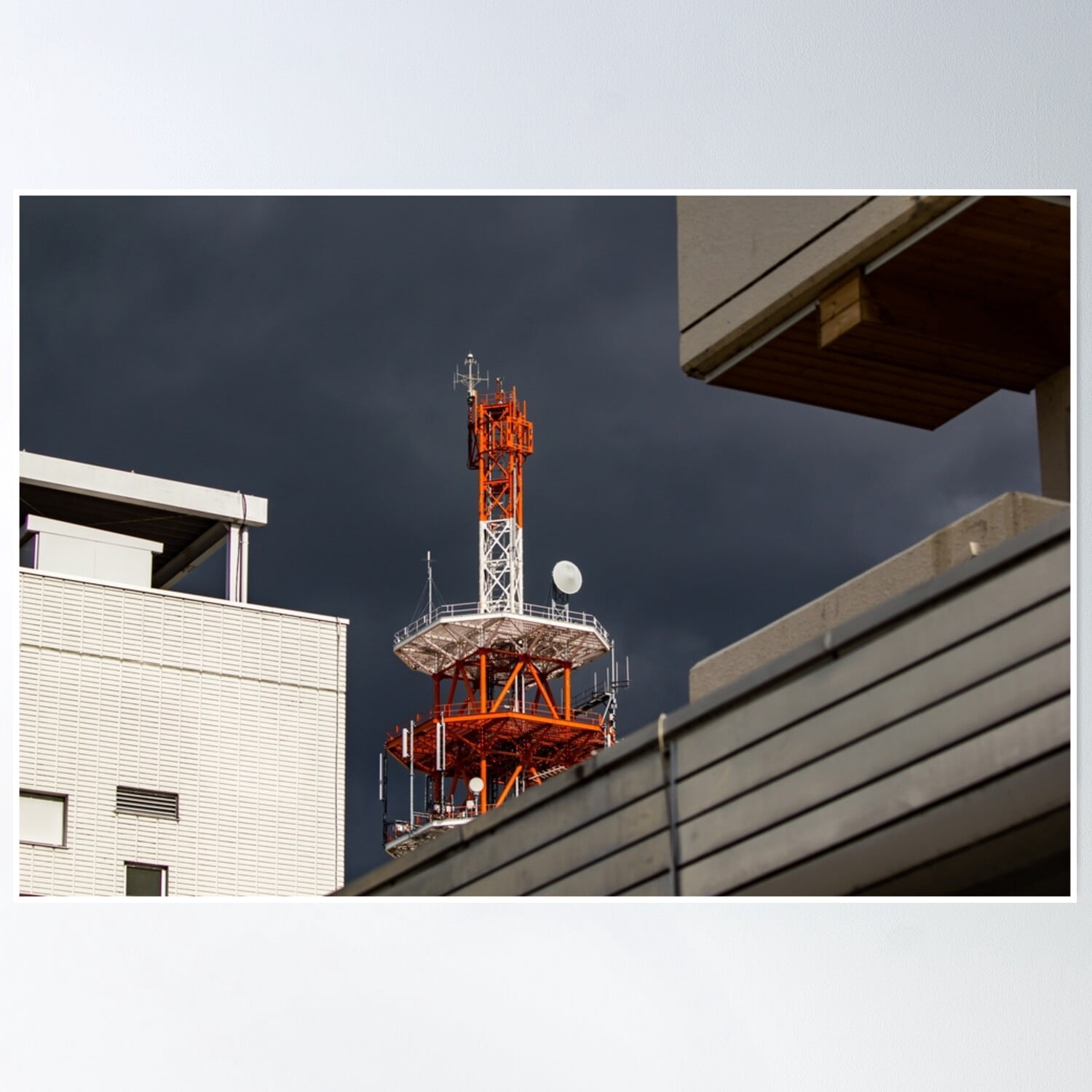 Urban Communication Tower Poster Wall Art, Modern Wall Decor, 24x36 ...