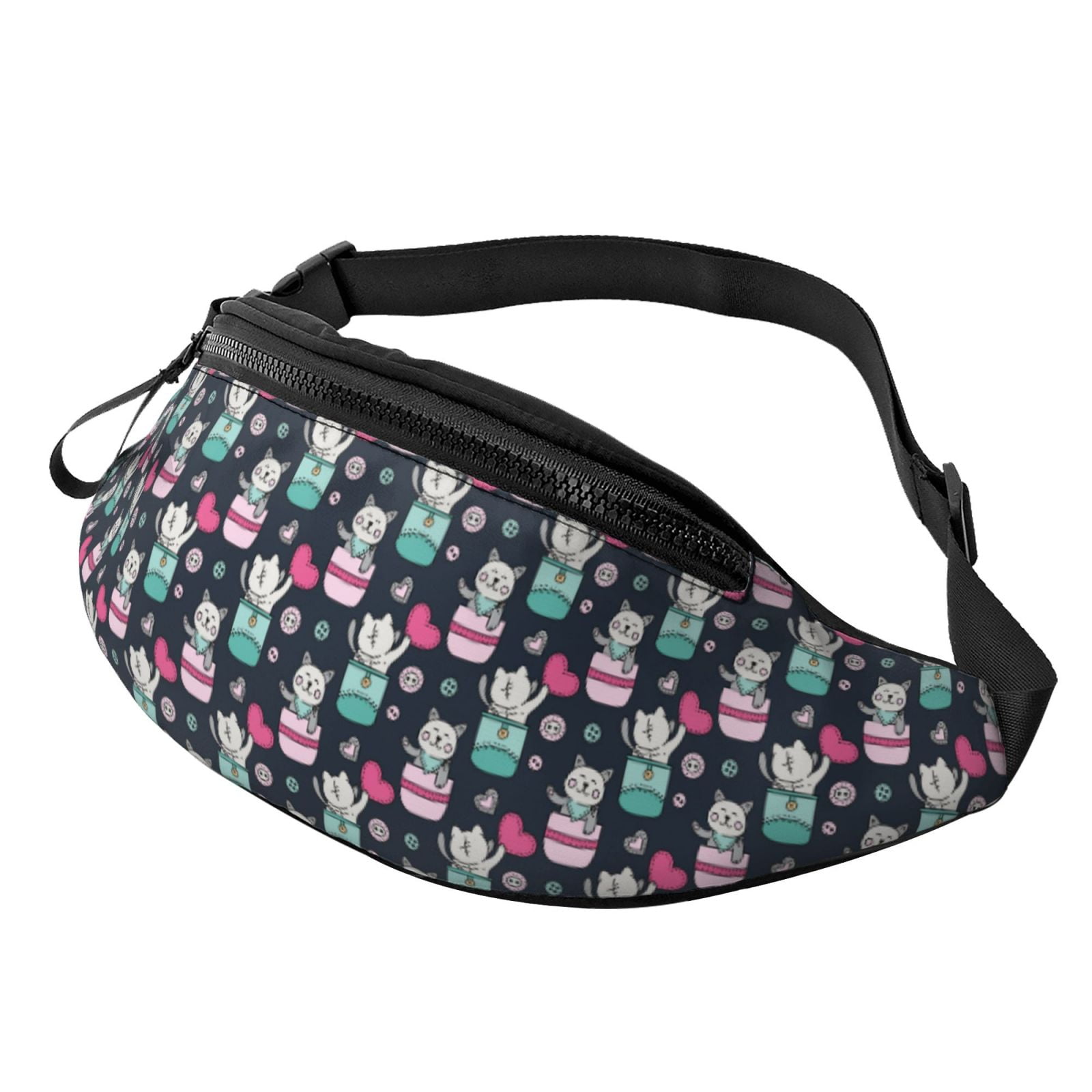 Urban Cute Cartoon Cat Heart Fanny Packs Waist Bag Crossbody Bags for ...