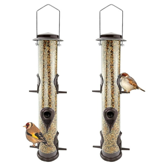 Urban Deco 2 Pack Metal Bird Feeder Tube Hanging Wild Bird Seed Feeder ...