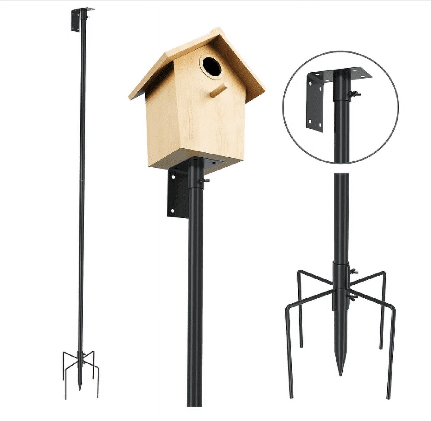 Urban Deco Bird House Pole Mount Kit 80 Inch Adjustable Metal Support ...