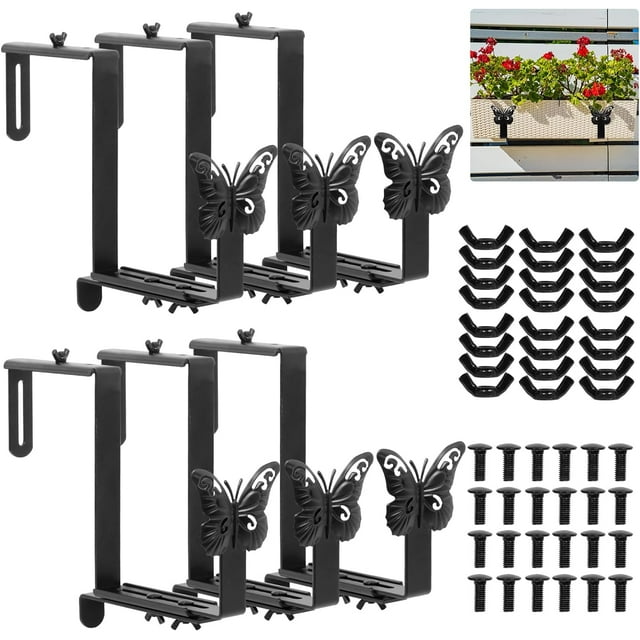 Urban Deco Flower Window Box Brackets 6 Pack, Adjustable Heavy Duty ...