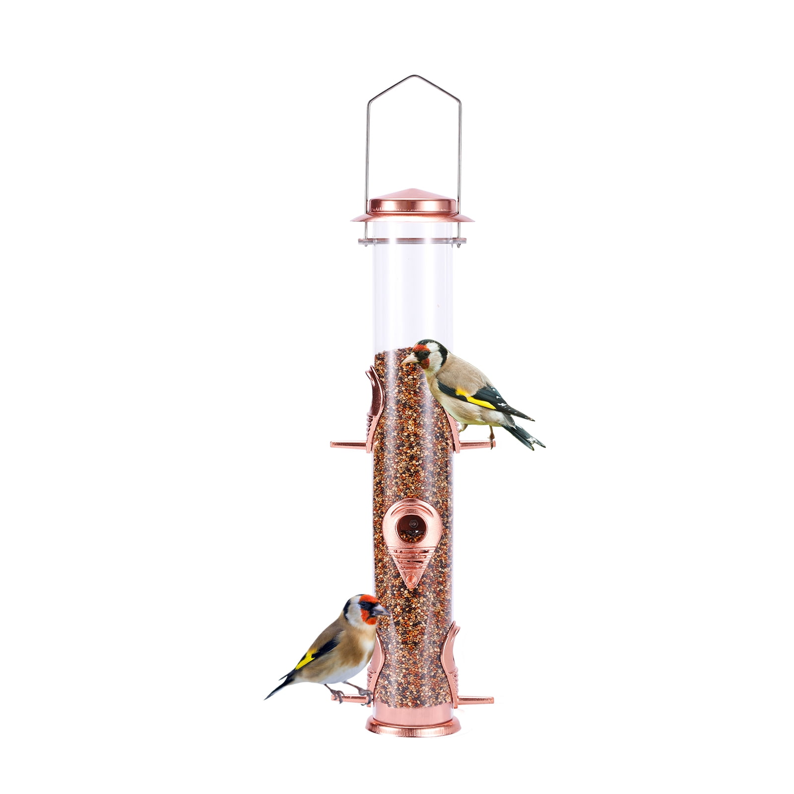 Urban Deco Large Capacity Outdoor Bird Feeder, Metal Tube, Weatherproof ...