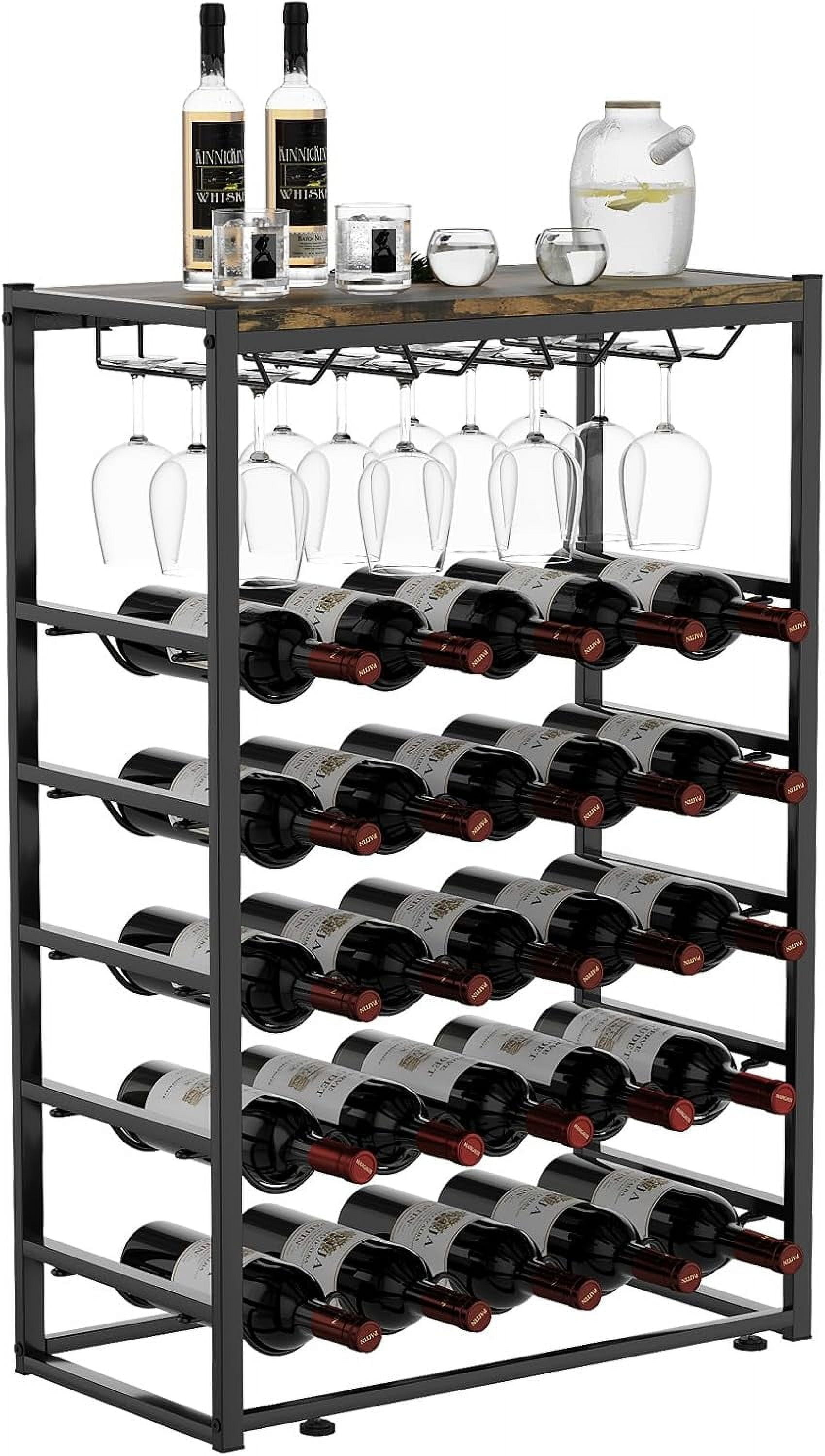 Urban Deco Wine Rack Free Standing Floor for 25 Bottles & 12 Wine ...