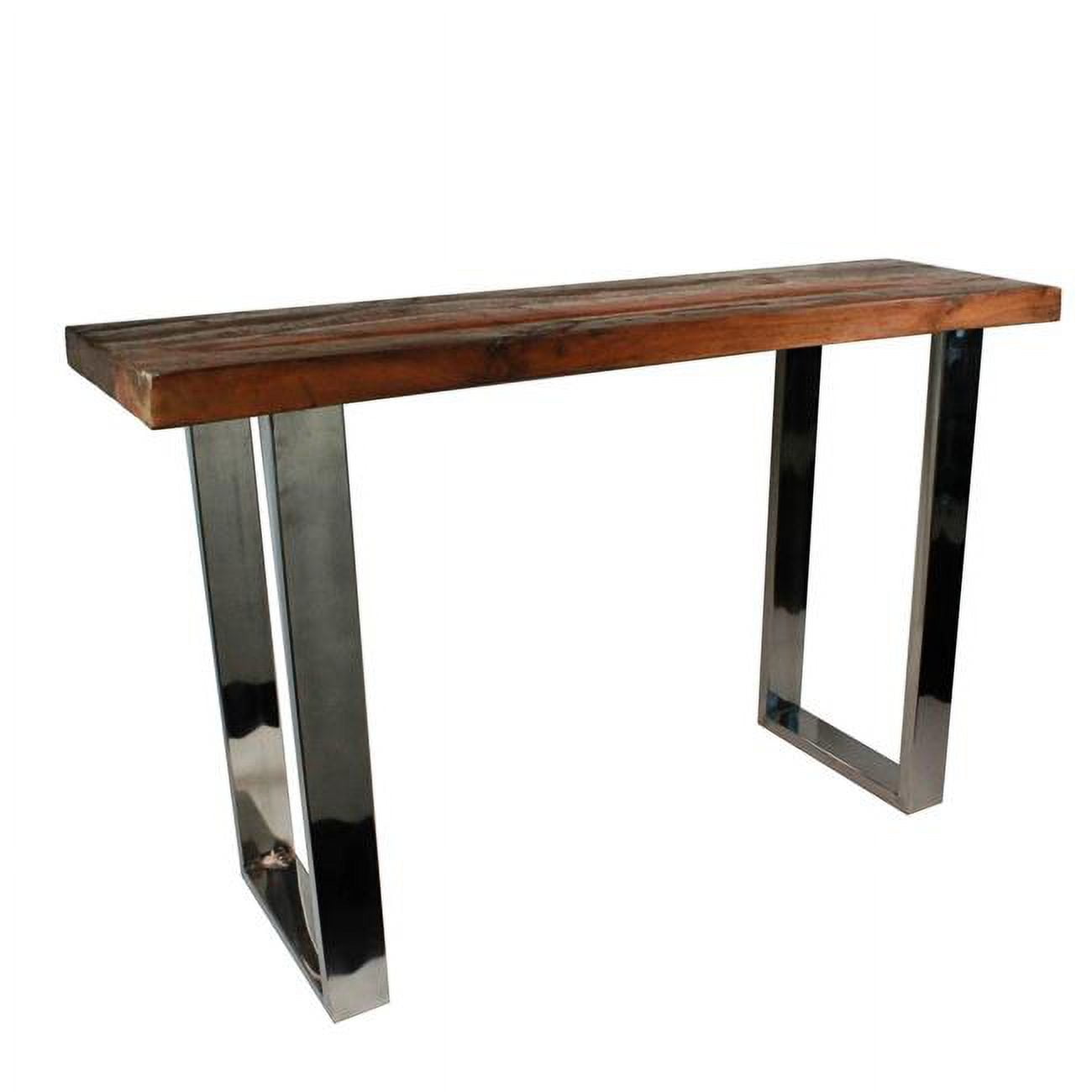 Urban Designs Samuel Natural Wood Rustic Style Console Table with Steel ...