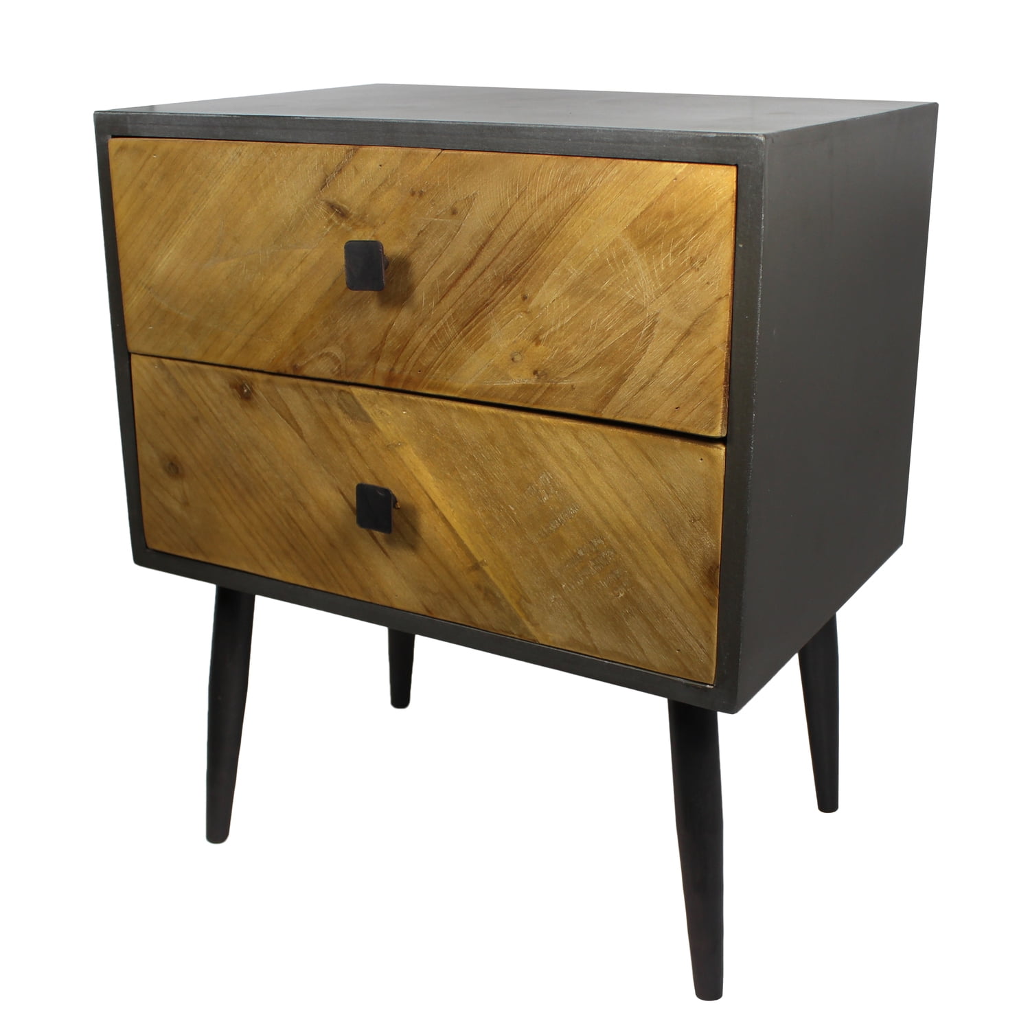 Urban Designs Cresta Rustic Cypress Wood Two Tone 2-Drawer Nightstand ...