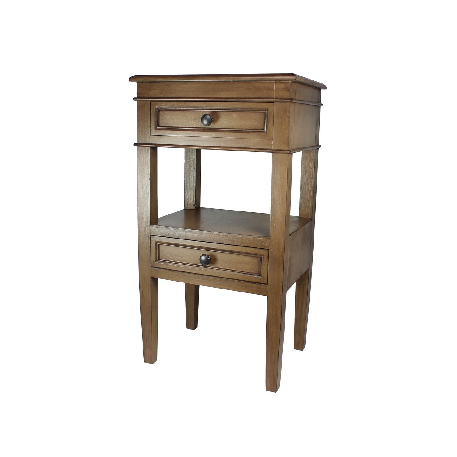 Urban Designs Erika 2-Drawer Middle Shelf Wooden Accent Side Table ...