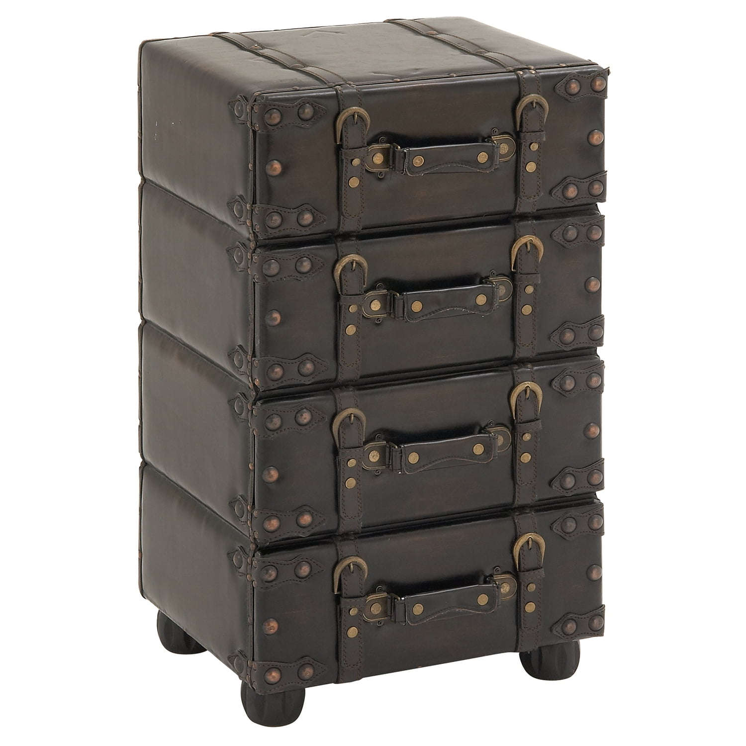 Urban Designs Hamilton Wood and Leather Side Chest - Walmart.com