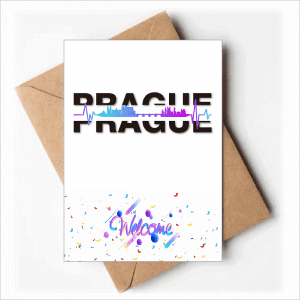 Urban Electric Wave Prague Building Welcome Back Greeting Cards ...