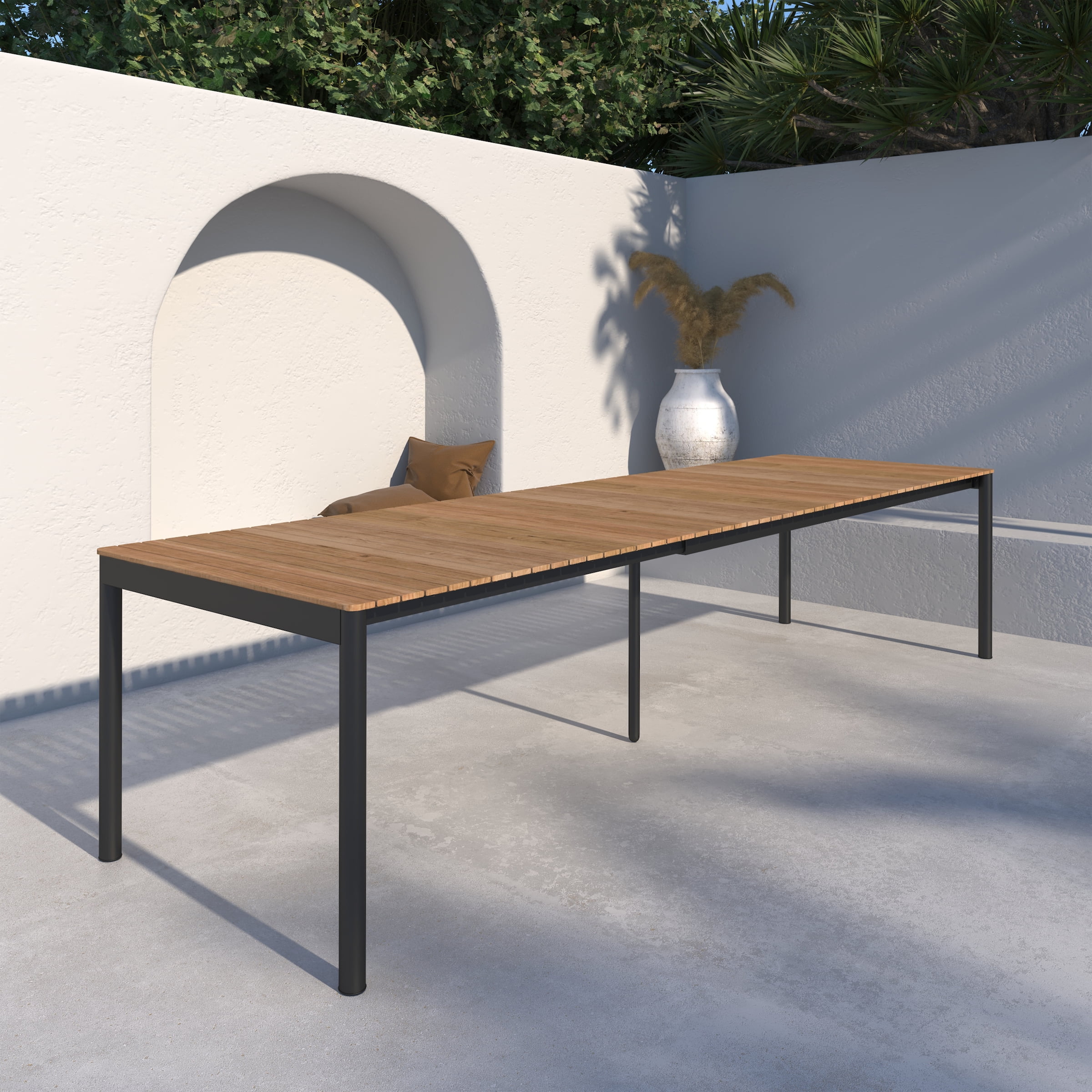 Urban Elements Cove 100% FSC Teak Wood and Aluminum Extendable ...