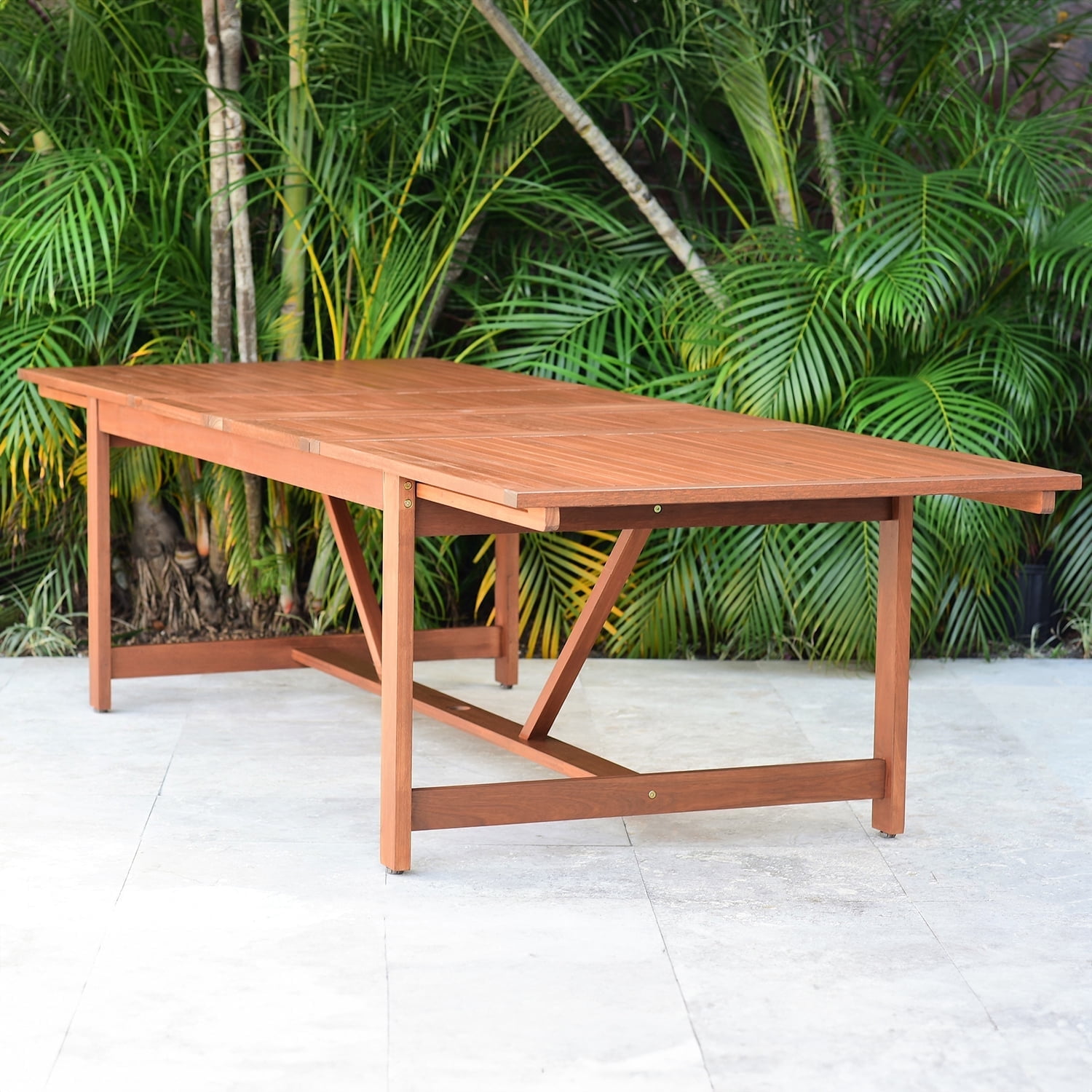 Urban Elements Crescent-Bay 100% FSC Dark Teak Finish Wood Extendable ...