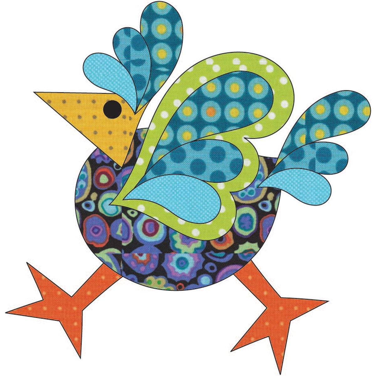 Urban Elementz Fusible Applique-Funky Chicken - Dotz #3 Large, Pk 1 ...