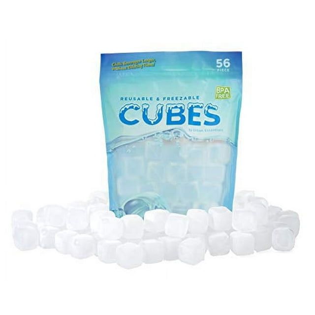 Urban Essentials Reusable Ice Cubes - 56 Pack BPA Free, Freezable Clear ...