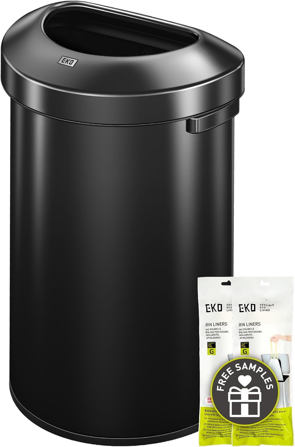 Urban Gallon Semi-Round Open Top Waste Bin Stainless Half Round ...