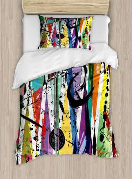 Urban Graffiti Twin Size Duvet Cover Set, Bulls Eye Figure Detailed ...
