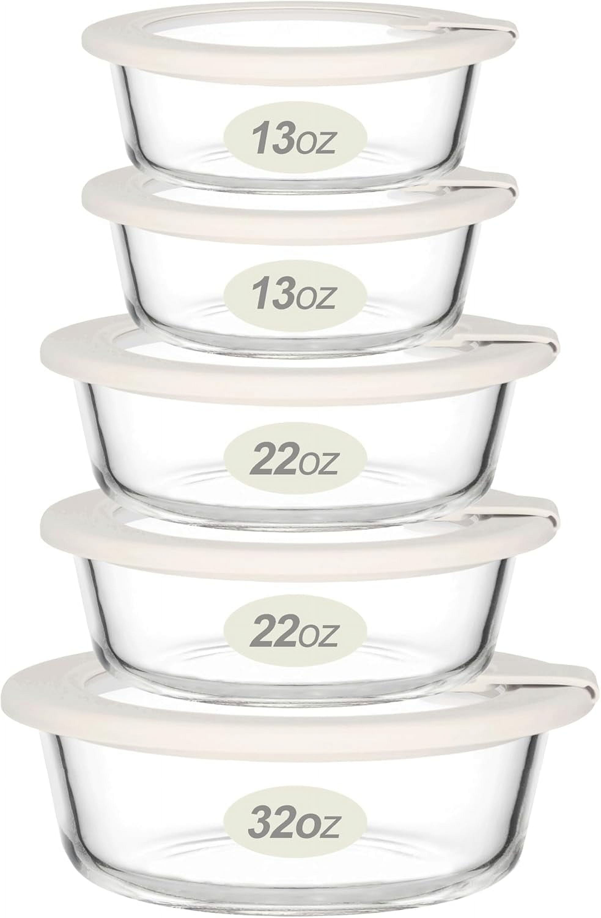 Urban Green Glass Food Storage Containers with Glass Lids, Microwave ...