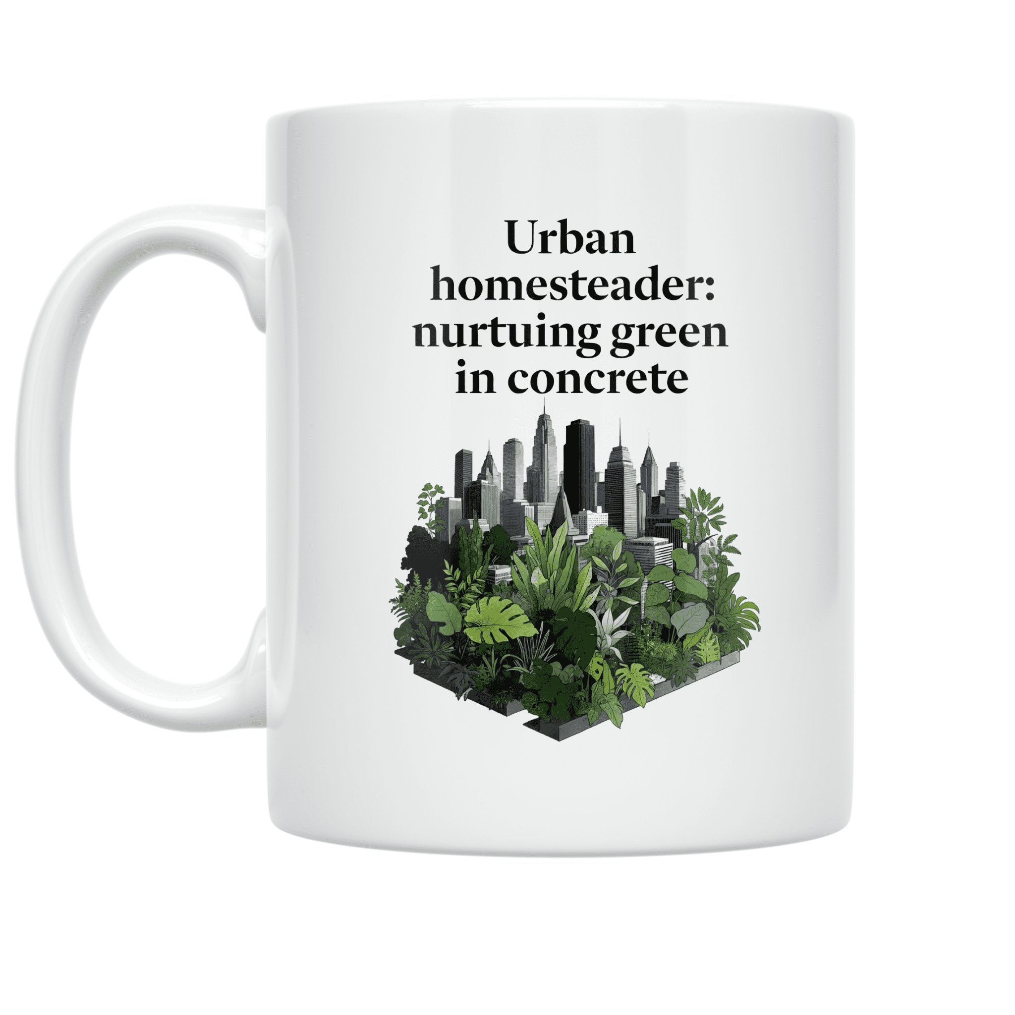 Urban Homesteader Nurturing Green in Concrete - Plant Lady - 11 oz ...